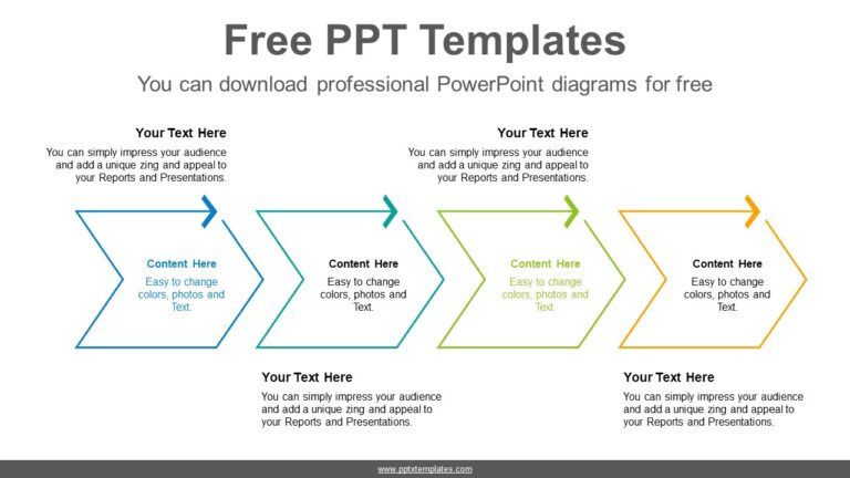Line Arrow PowerPoint Process Flow Diagram Chart Template