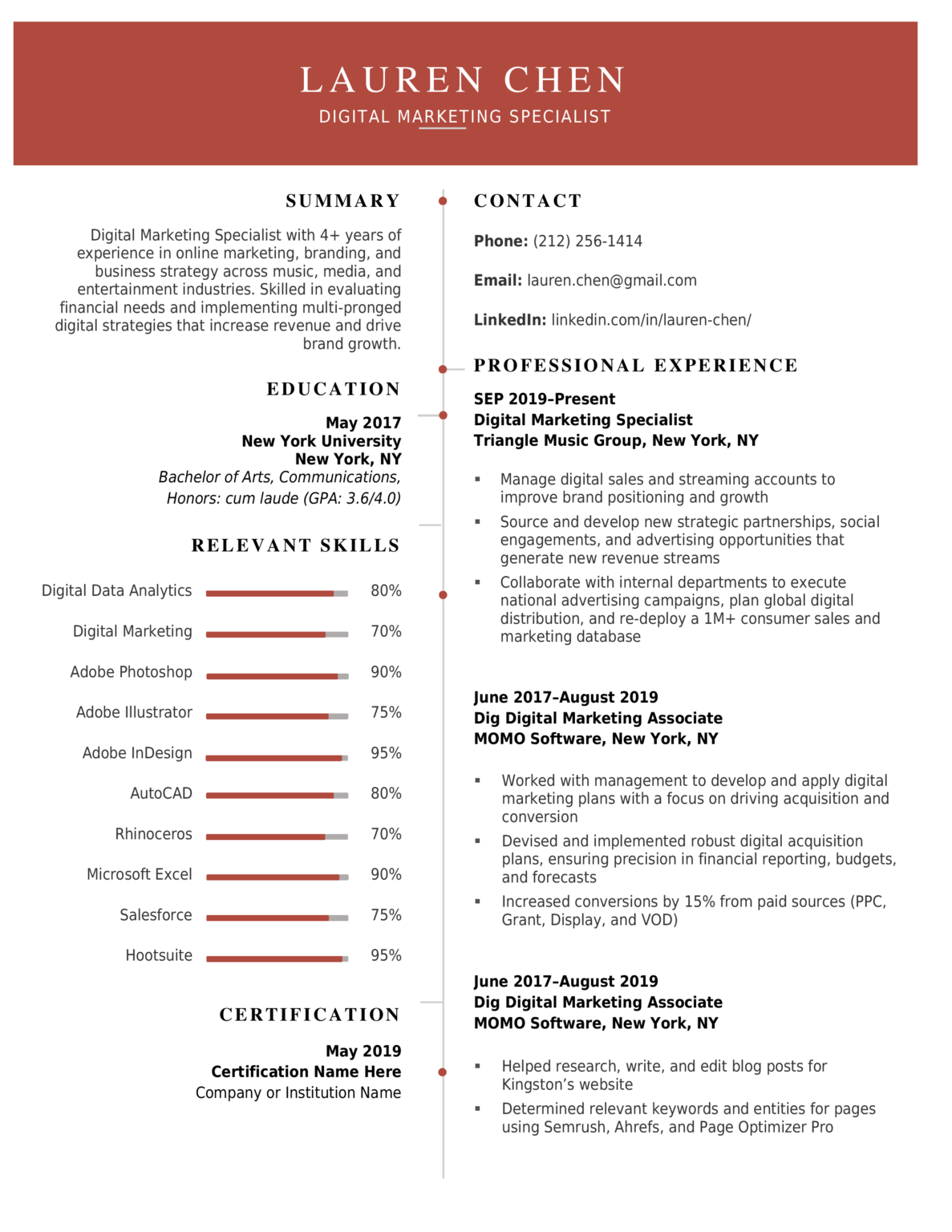 Experienced Resume - PPTX Templates