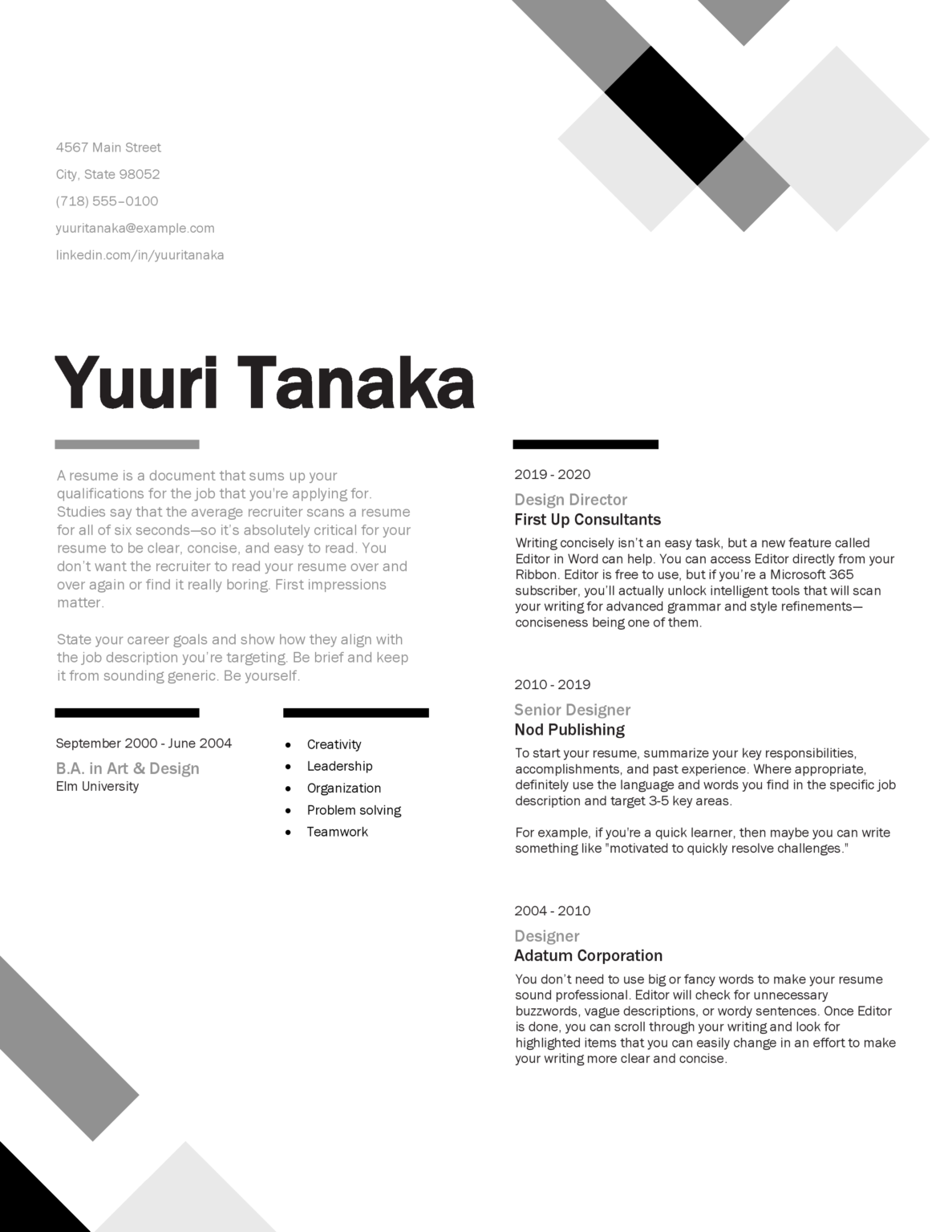 Contemporary Resume Grey Download Free Fresher Resume