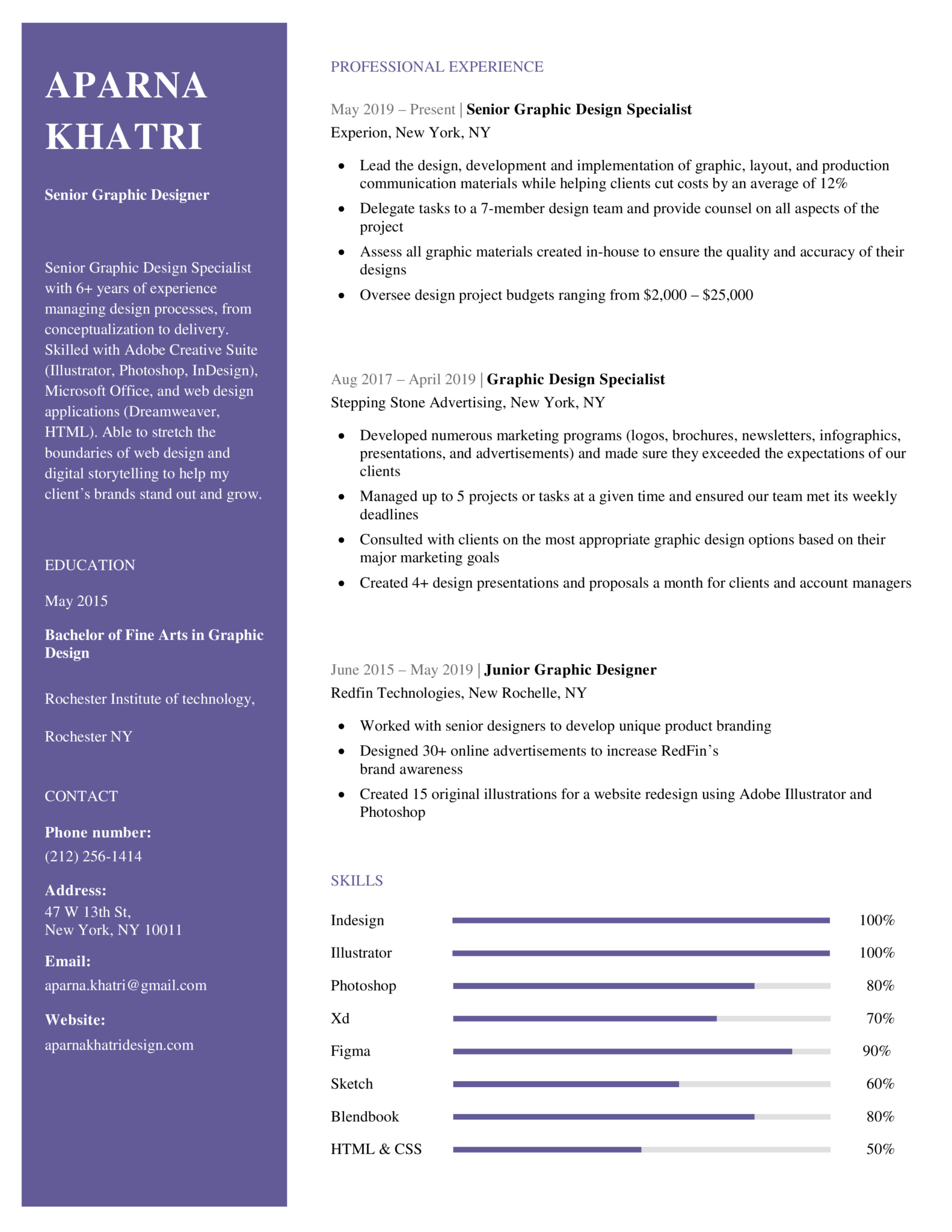 Cool Creative Resume Violet Download Free Professional Resume