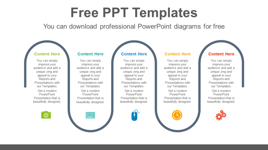 Download Five Flow Process Brain Powerpoint Infographic Template