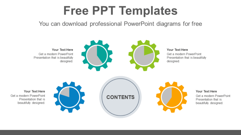 Download Gear Pie chart Brain Powerpoint Infographic Template