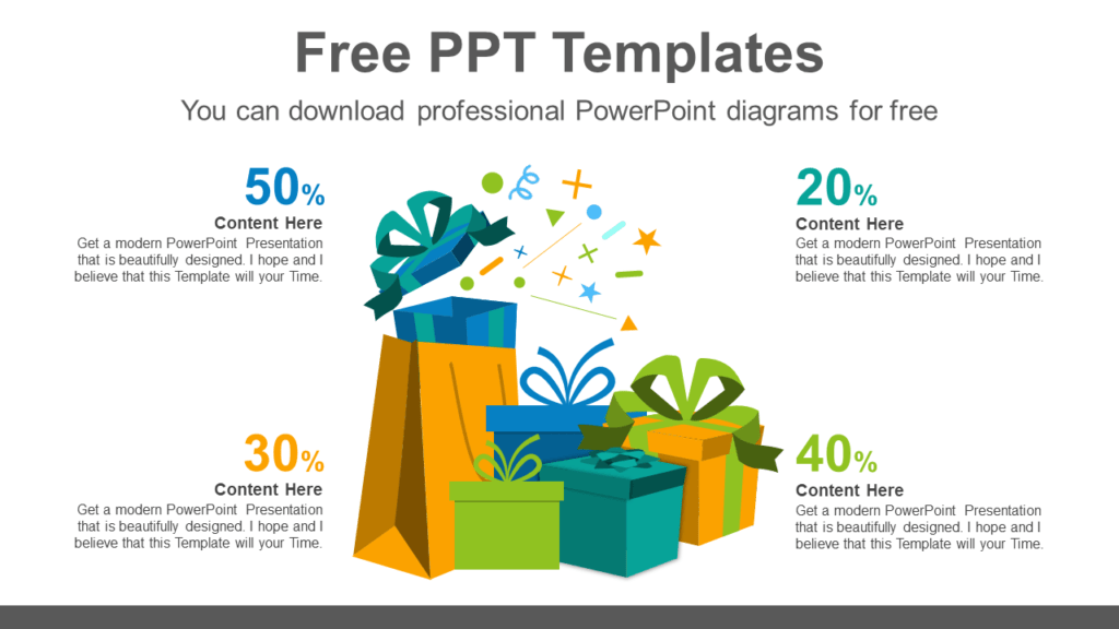 Download Gift boxes Brain Powerpoint Infographic Template
