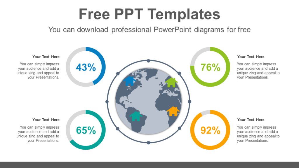 Download Global Doughnut Chart Brain Powerpoint Infographic Template