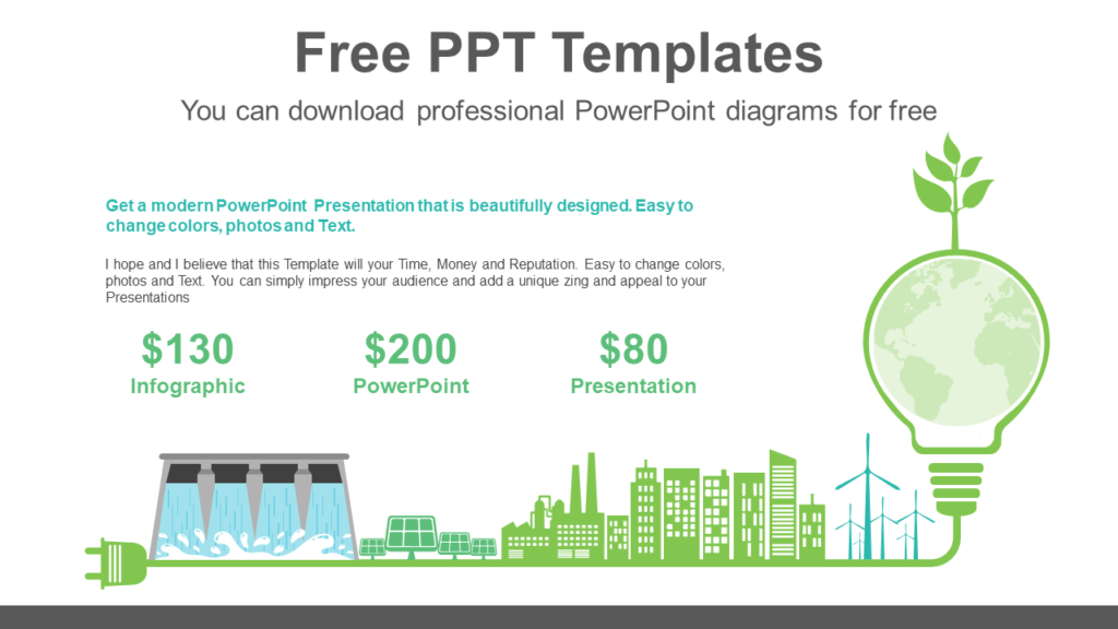 Download Green Energy Brain Powerpoint Infographic Template
