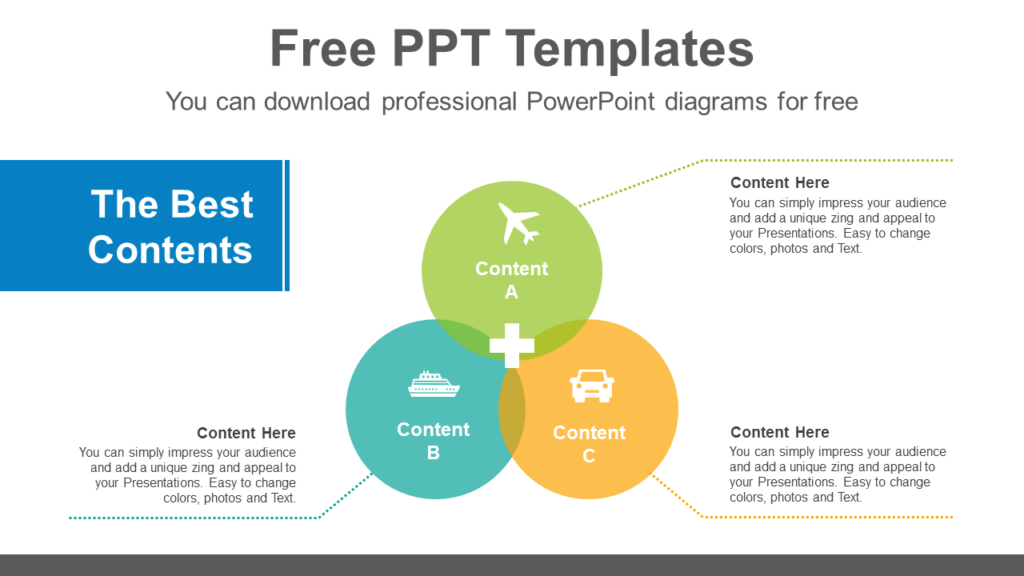 Download Intersection circle Brain Powerpoint Infographic Template