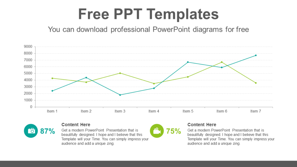 Download Line Chart Compare Brain Powerpoint Infographic Template
