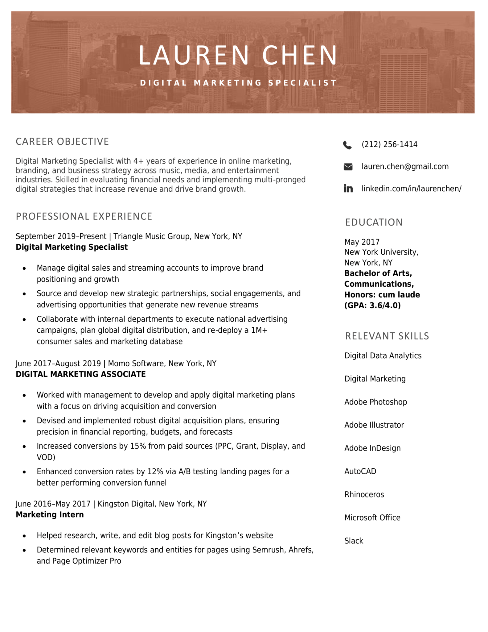 Majestic OrangeDownload Free Modern Resume