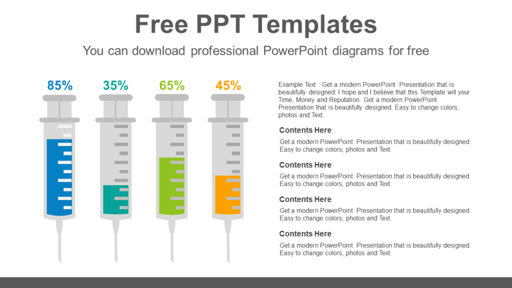 Download Medical syringe chart Brain Powerpoint Infographic Template