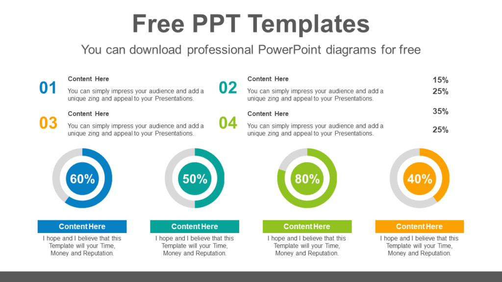 Download Numbering doughnut charts Brain Powerpoint Infographic Template