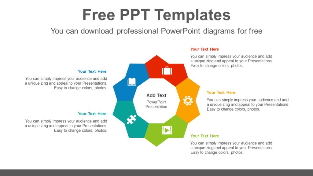 Download Pentagonal petals Brain Powerpoint Infographic Template