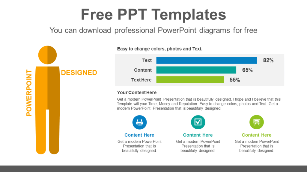 Download Person icons bar chart Brain Powerpoint Infographic Template