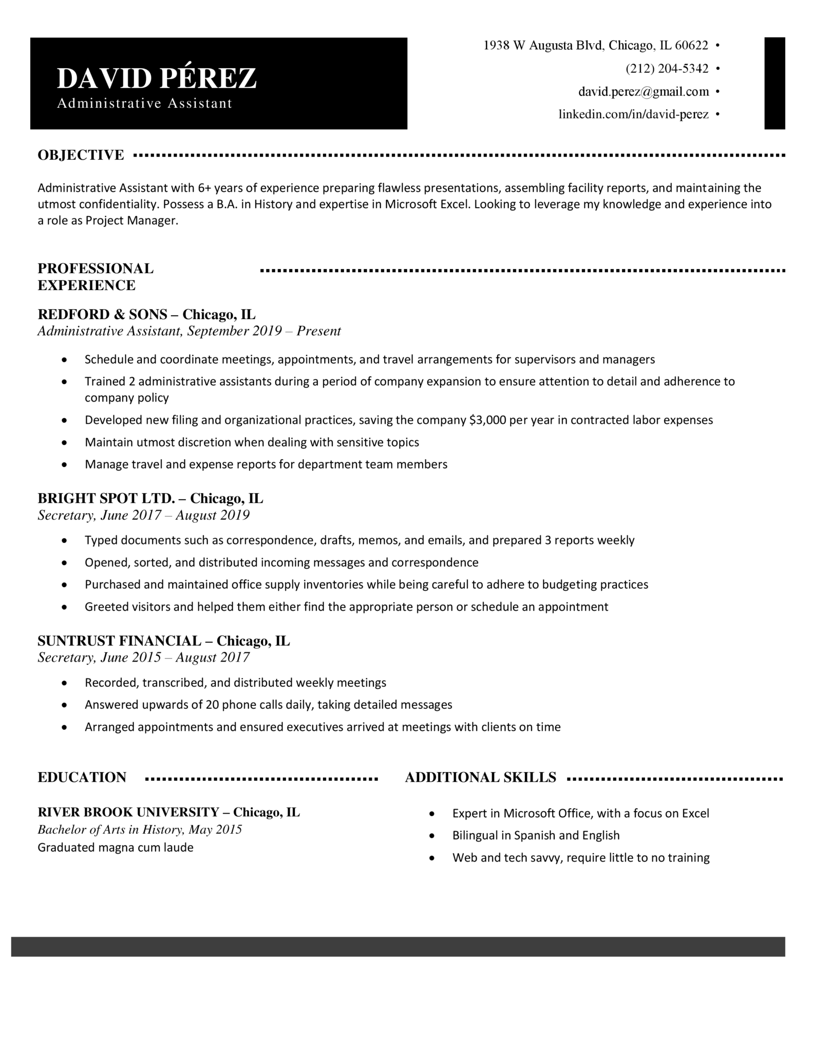 Professional Resume Black Download Free Professional Resume