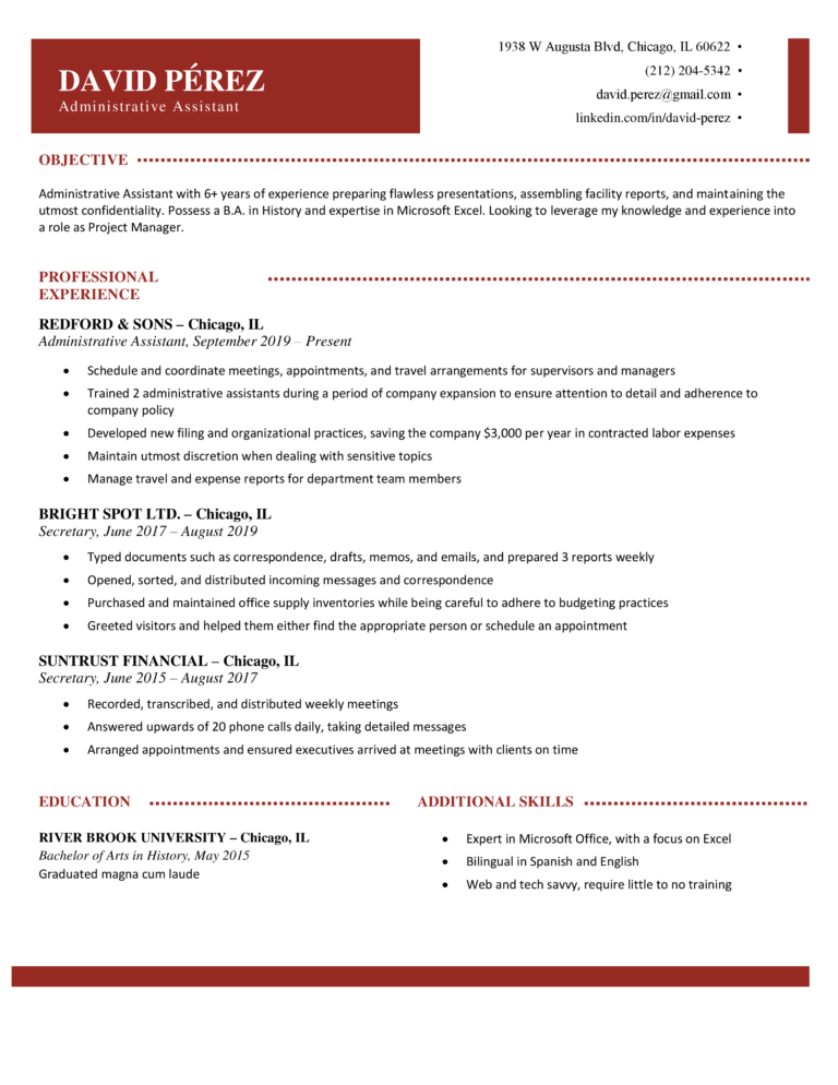 Professional Resume Red Download Free Professional Resume