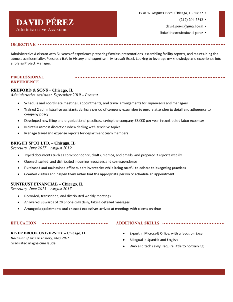 Professional Resume Red Download Free Professional Resume
