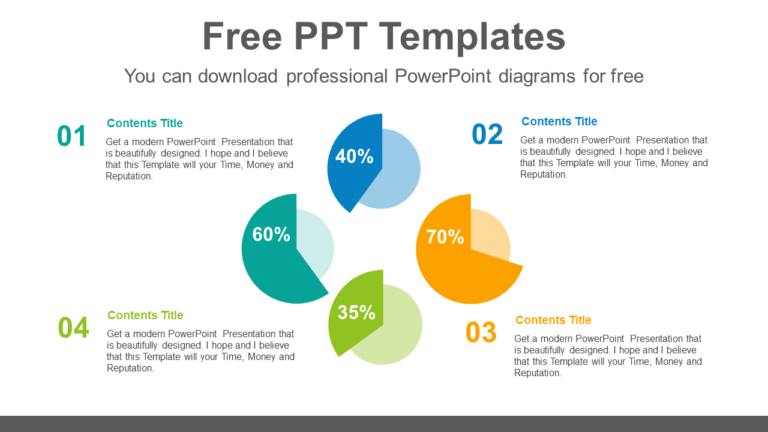Download Radial Pie Charts Brain Powerpoint Infographic Template