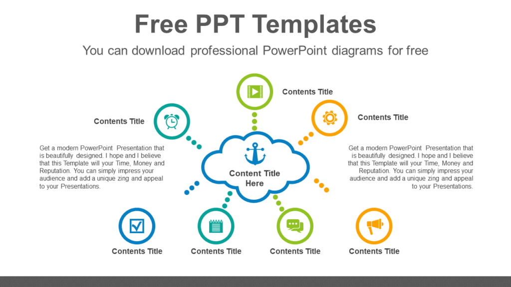 Download Radial cloud Brain Powerpoint Infographic Template