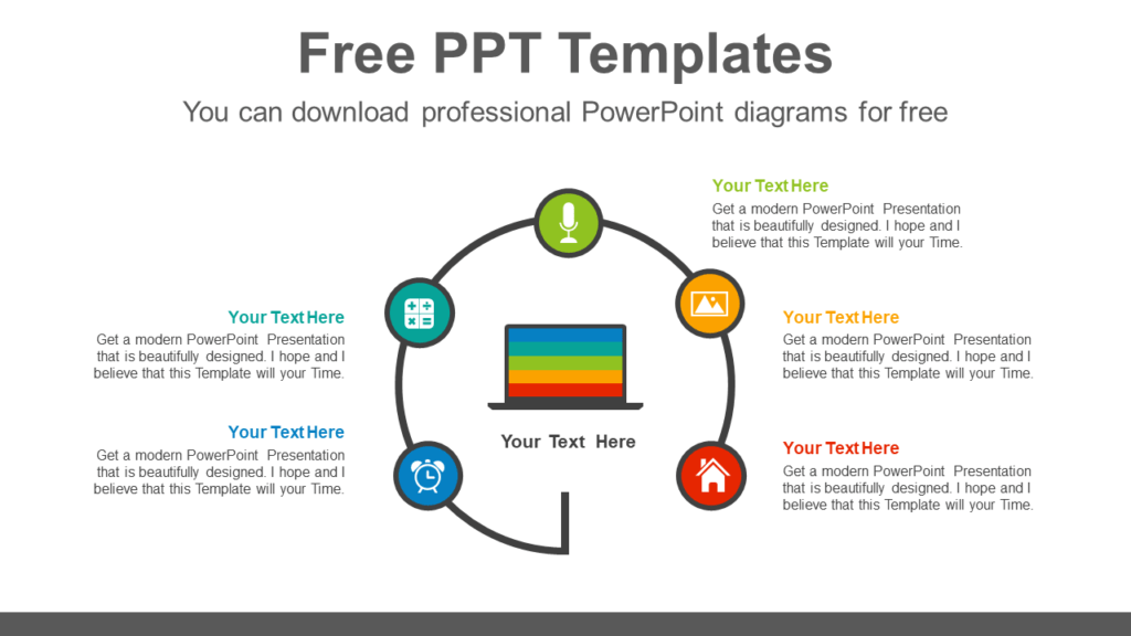 Download Radial laptop Brain Powerpoint Infographic Template