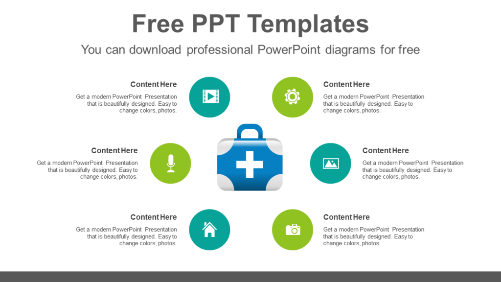 Download Radial medical box Brain Powerpoint Infographic Template