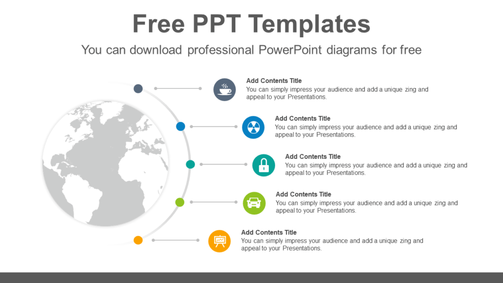 Download Radial-world-map Brain Powerpoint Infographic Template