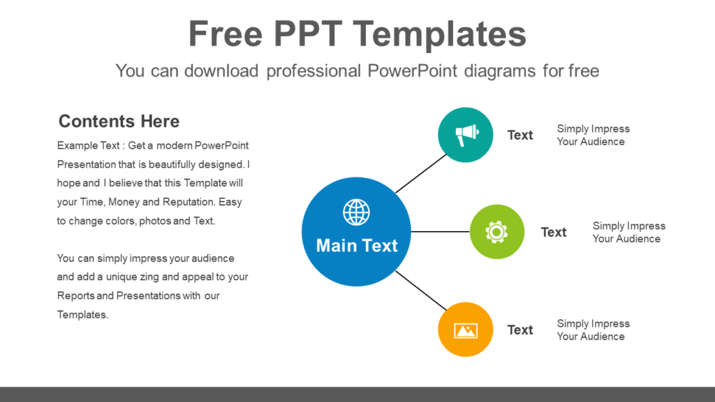 Download Semi radial circles Brain Powerpoint Infographic Template