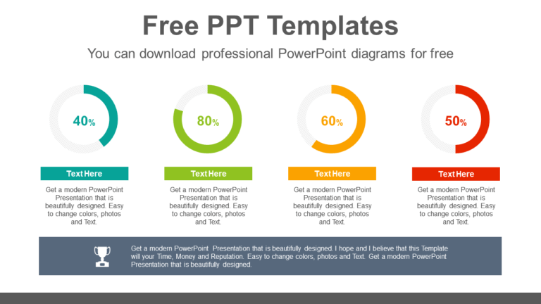 Download Simple donut charts Brain Powerpoint Infographic Template