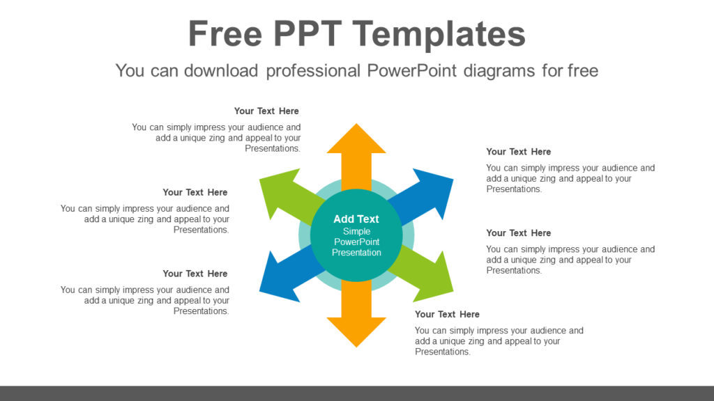 Download Six radial arrows Brain Powerpoint Infographic Template