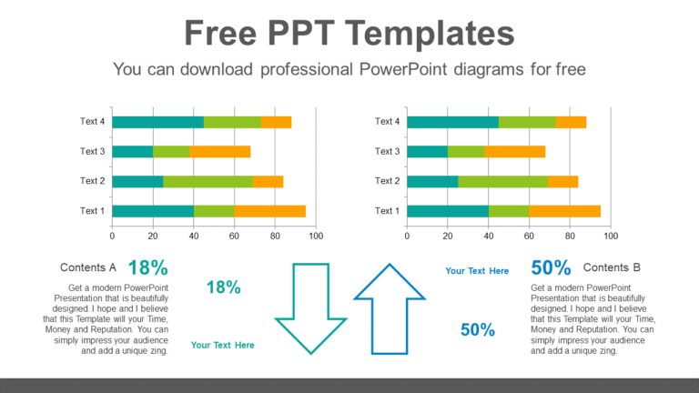 Download Stacked Bar Chart Compare Brain Powerpoint Infographic Template