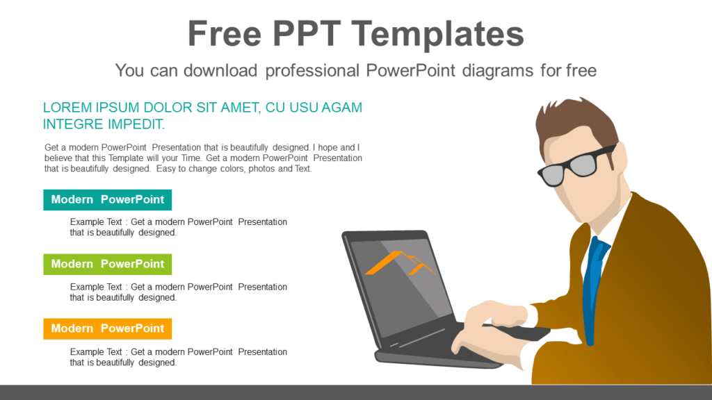 Download Working Businessman Brain Powerpoint Infographic Template