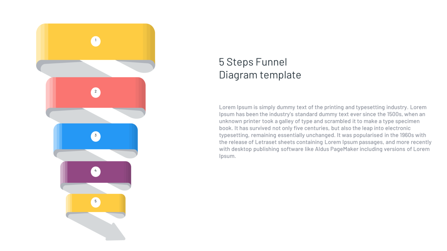 Download Free 5 stages Funnel PPT template