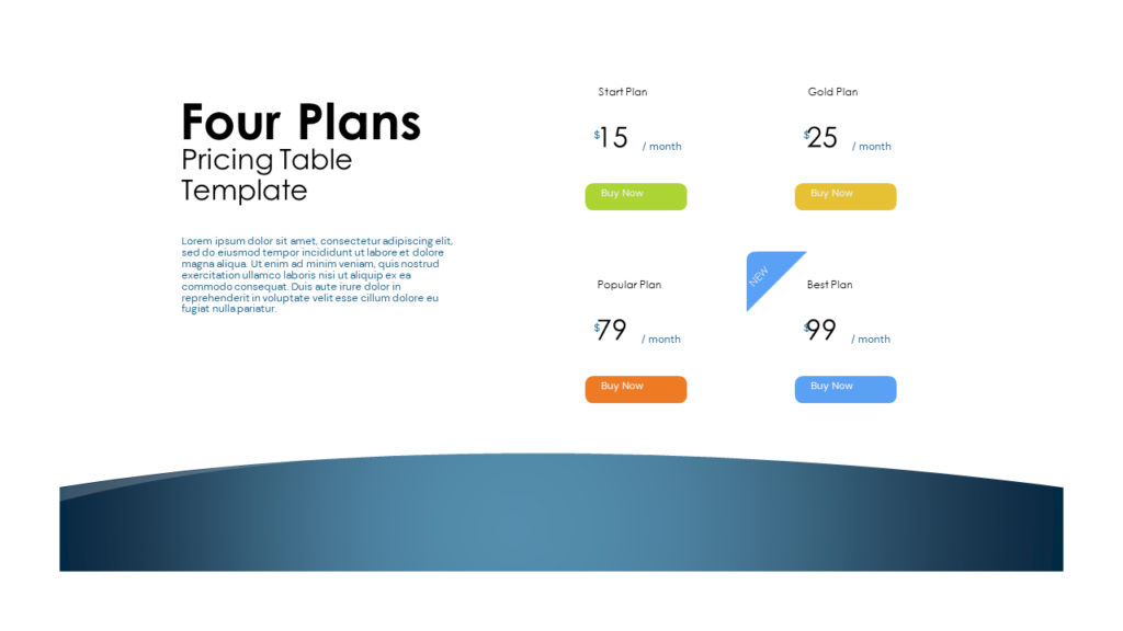 Download Simplistic Pricing Plans Brain Powerpoint Infographic Template