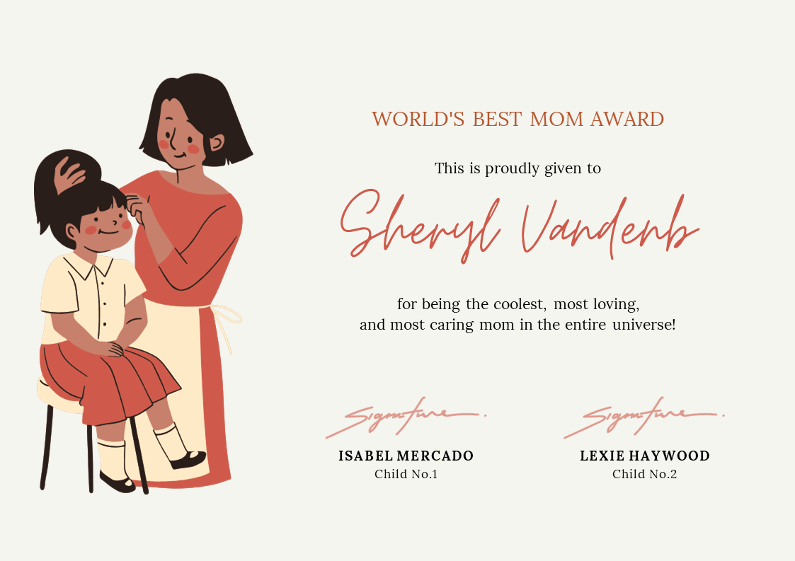 Download Mother Certificate Of Appreciation Template In PPT