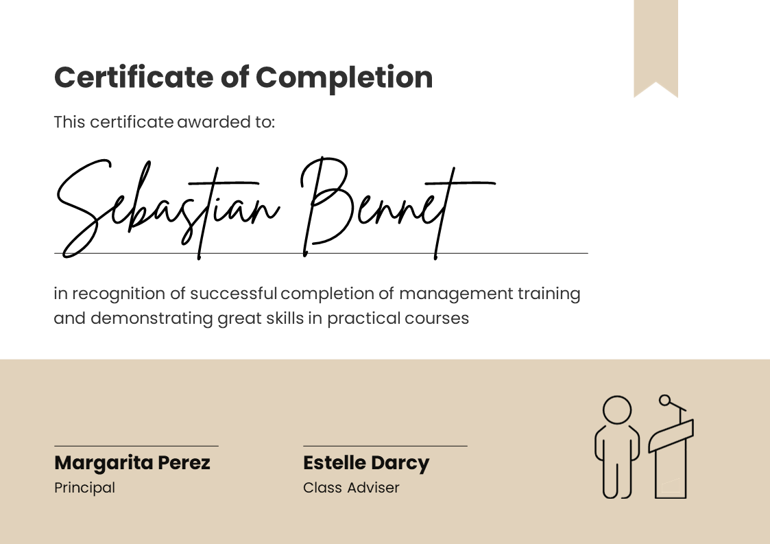 Download Training Certificate Of Completion Brain Powerpoint
