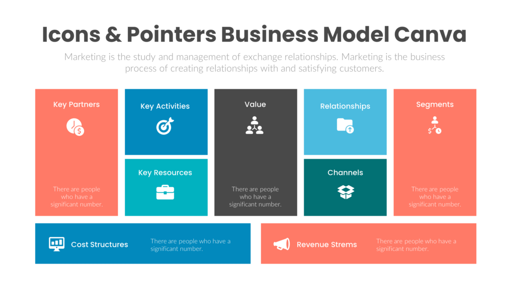 Download Icons And Pointers Business Model Canva Template