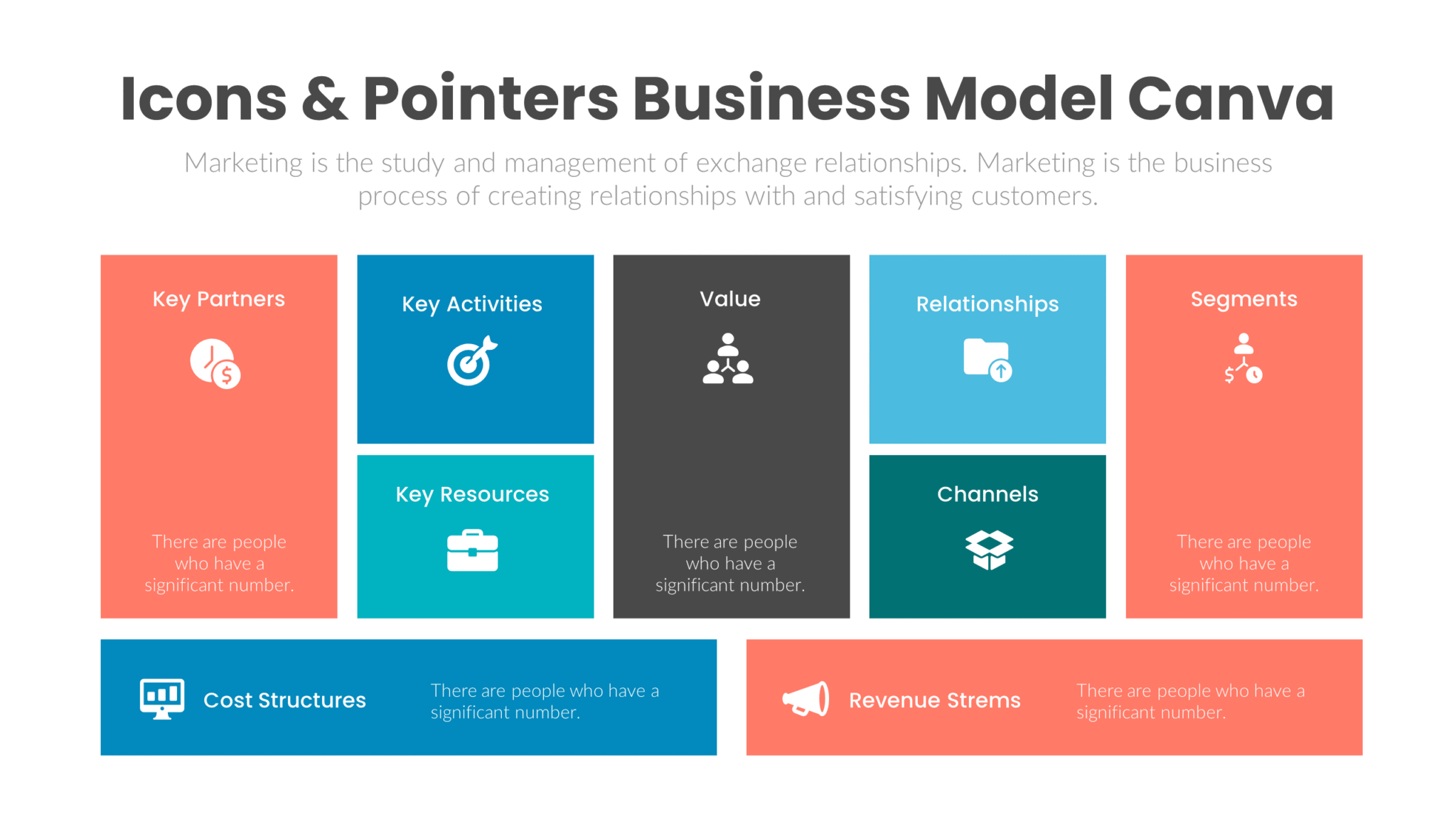 Download Icons And Pointers Business Model Canva Template